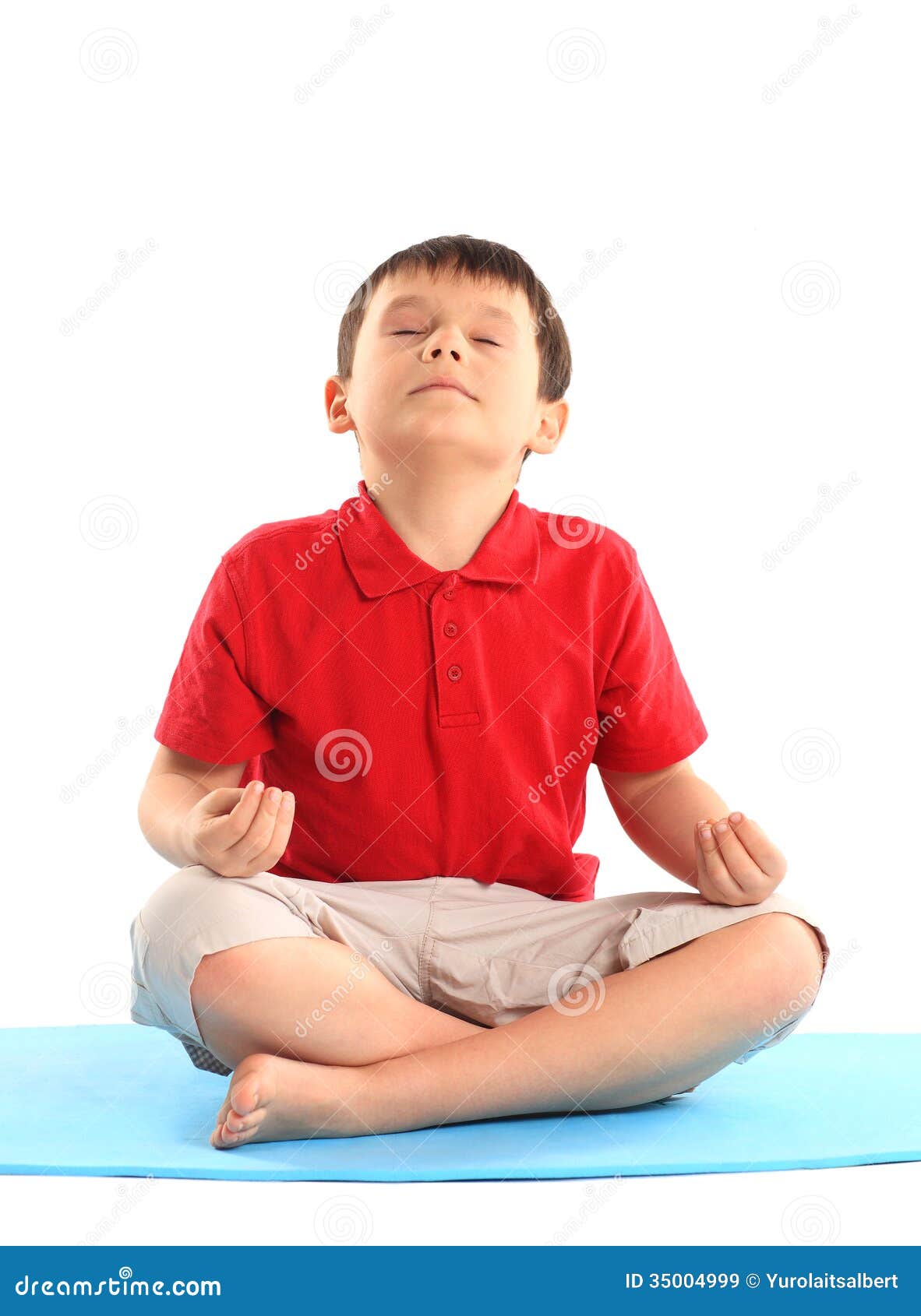 The Little Boy Does Exercise. Stock Image - Image of cheerful ...