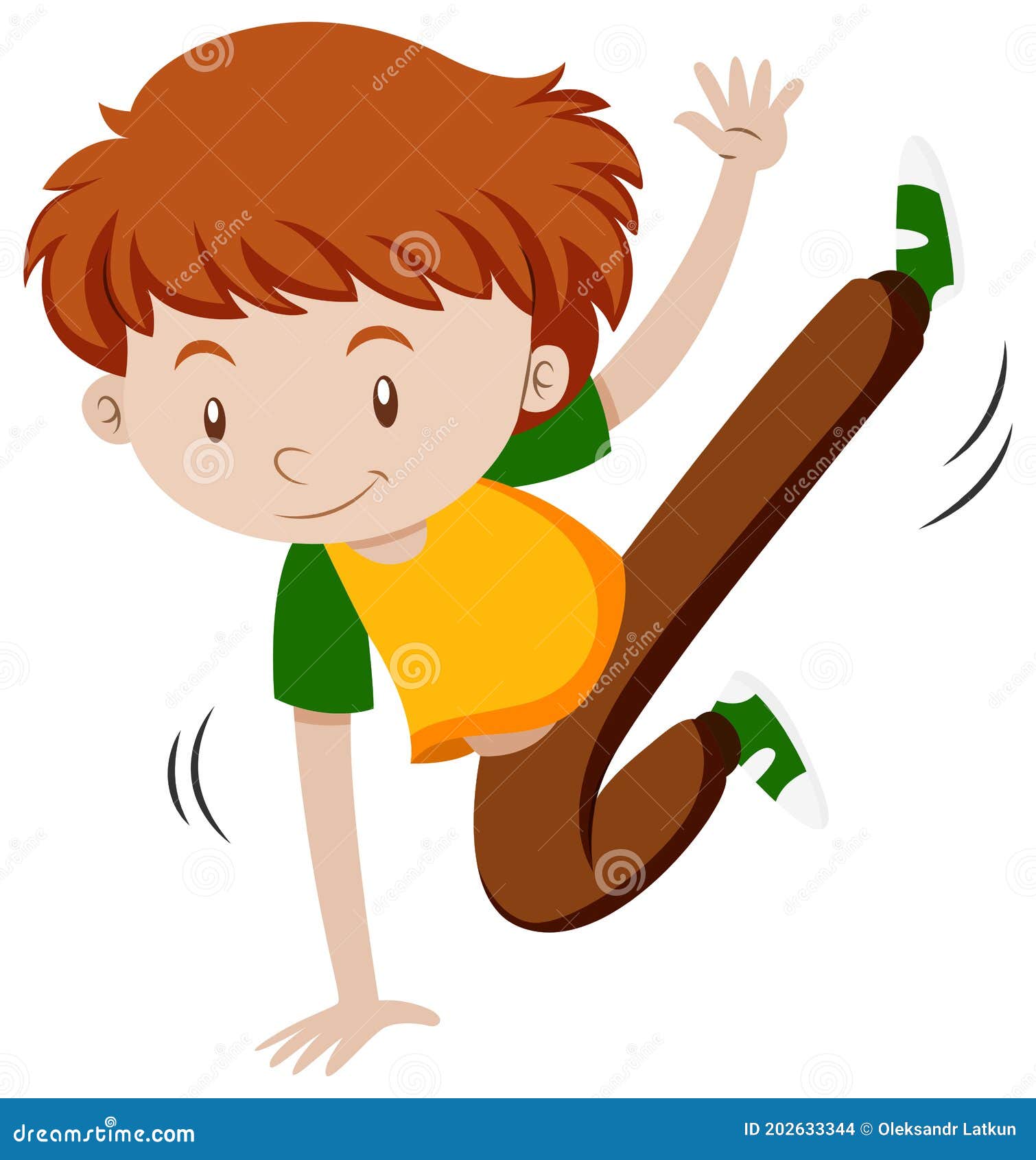 Little Boy Doing Breakdancing Stock Vector - Illustration of path, clip ...