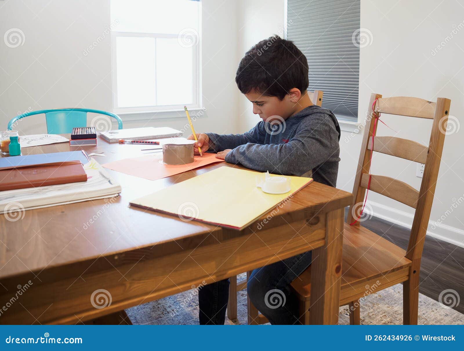 Little Boy Doing His Homework at Home Stock Photo - Image of learn ...