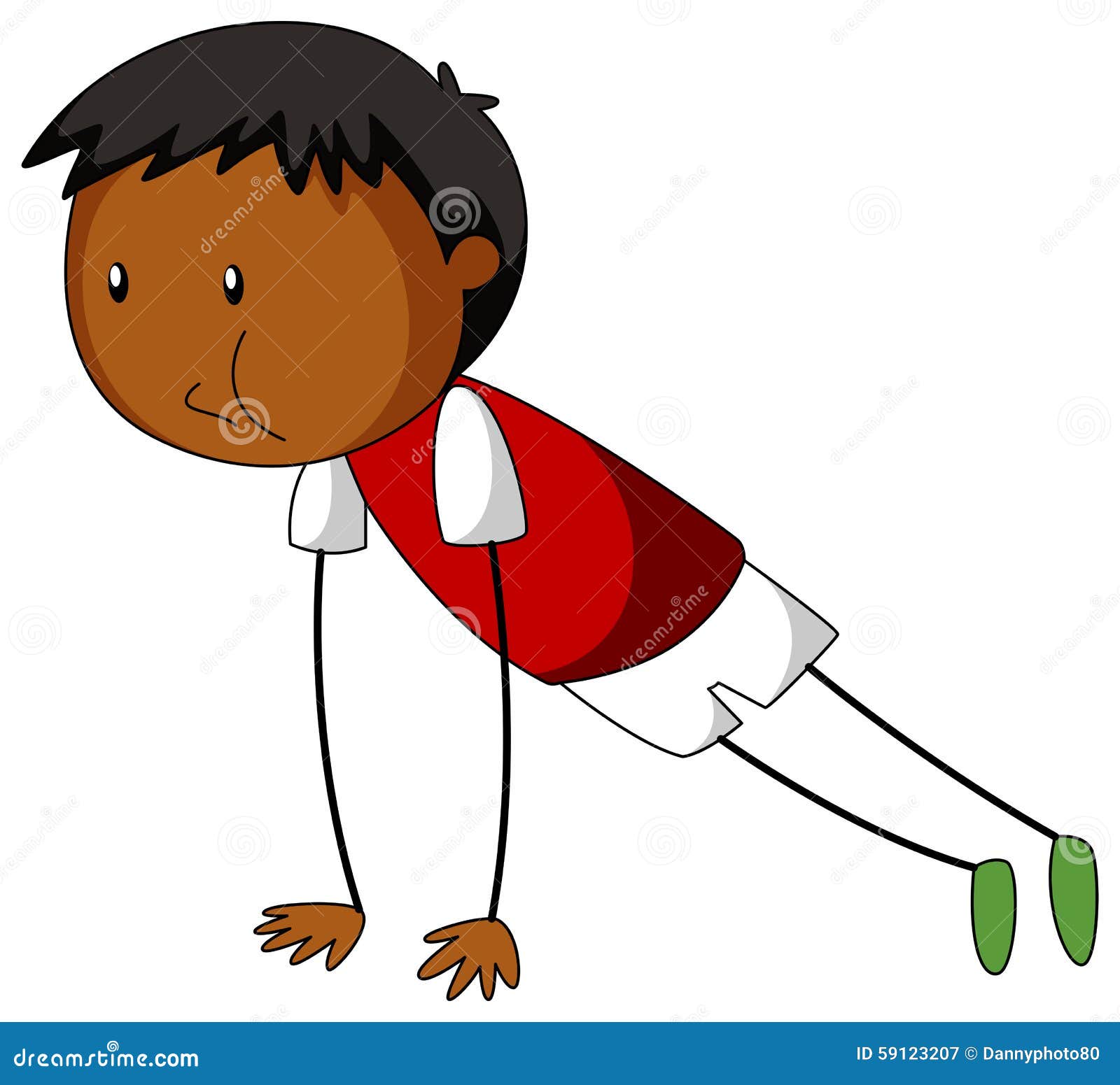 Little boy doing push up stock vector. Illustration of exercise - 59123207