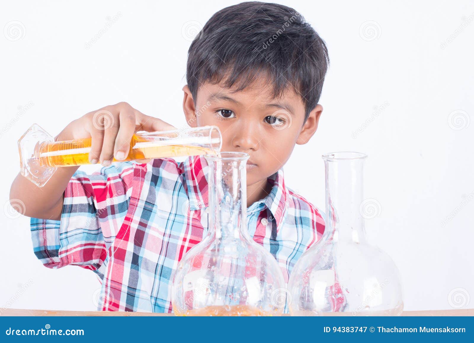 Little Boy Doing Science Experiment, Science Education Stock Image ...