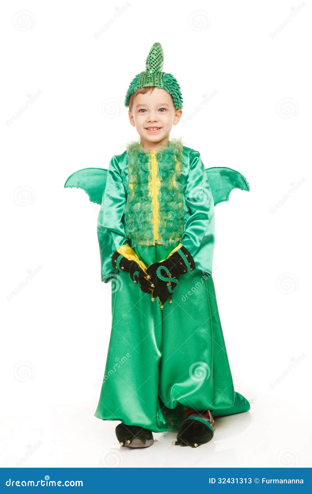 Little Boy in Dragon Costume Stock Image - Image of cheerful, children ...