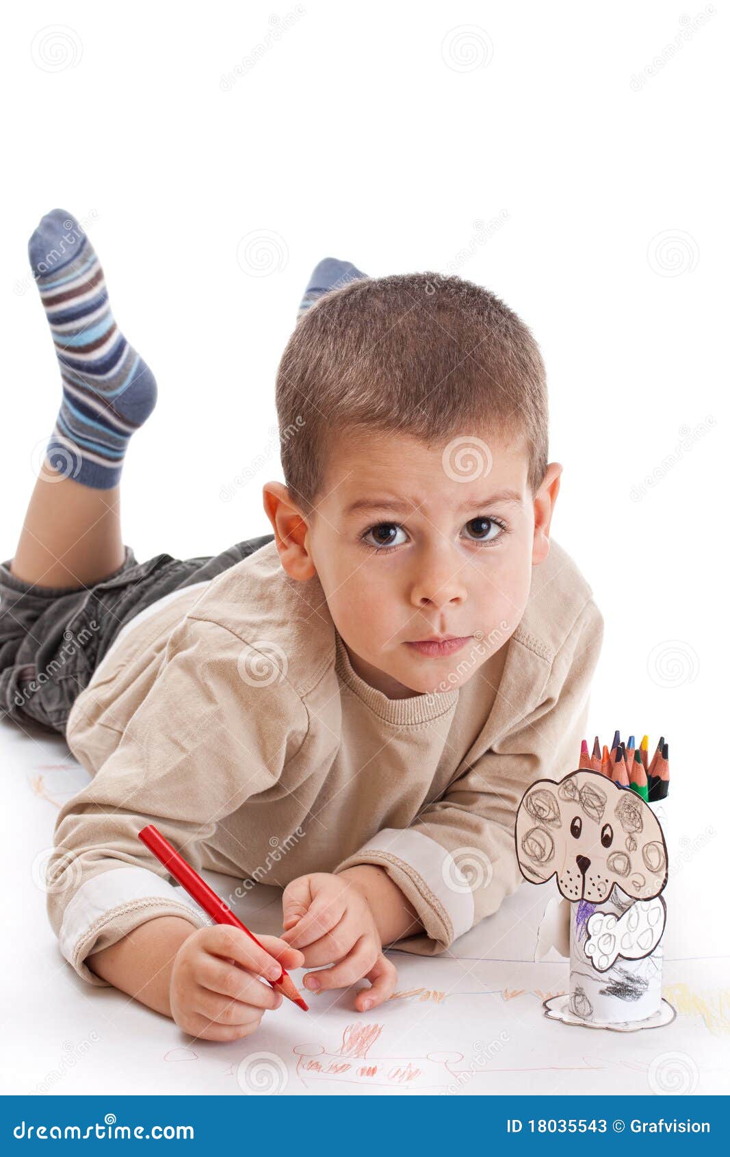 Little boy drawing stock image. Image of young, education - 18035543