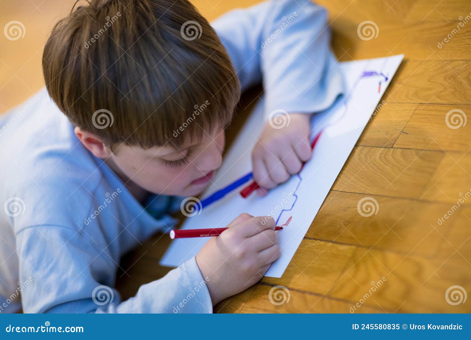 Little boy drawing at home stock image. Image of toddler - 245580835