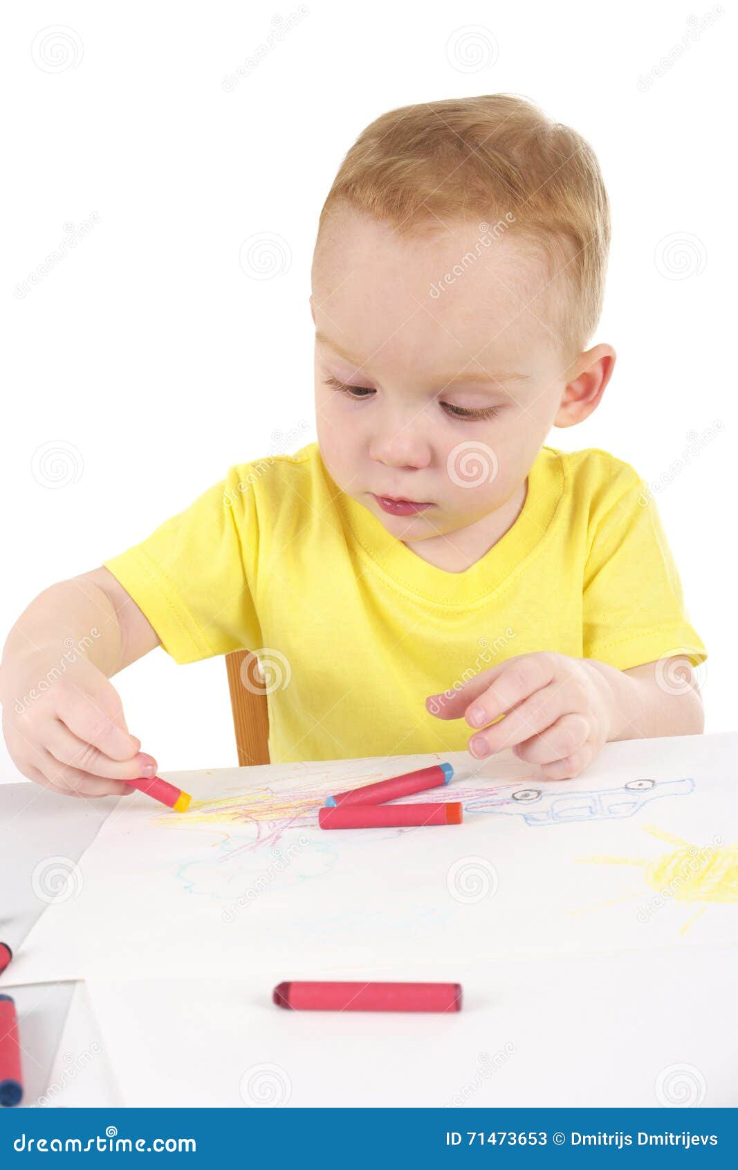 Little Boy is Drawing the Picture Stock Image - Image of child, pencil ...