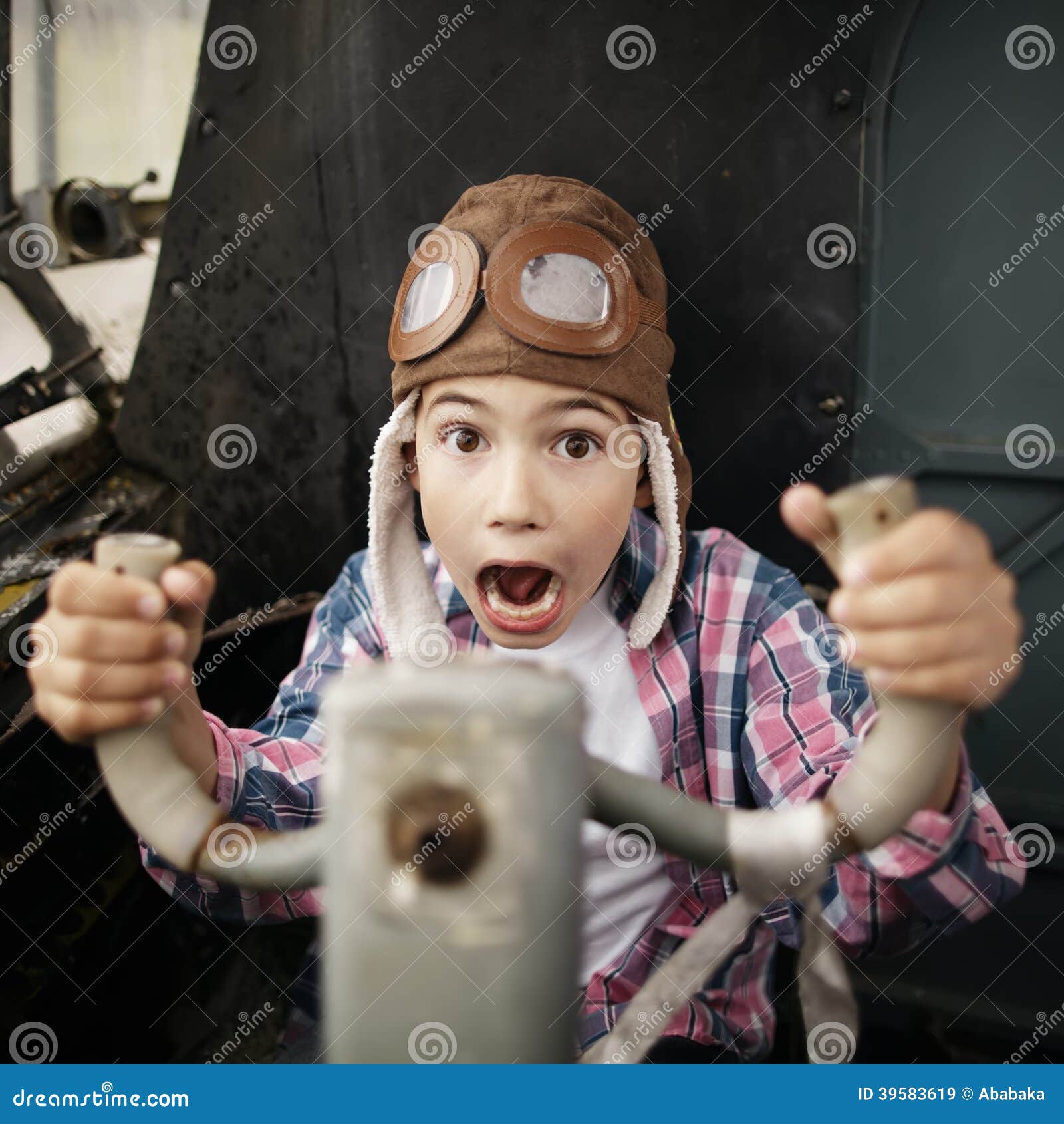 Little Boy Dreaming of Being Pilot Stock Image - Image of happy, dream ...