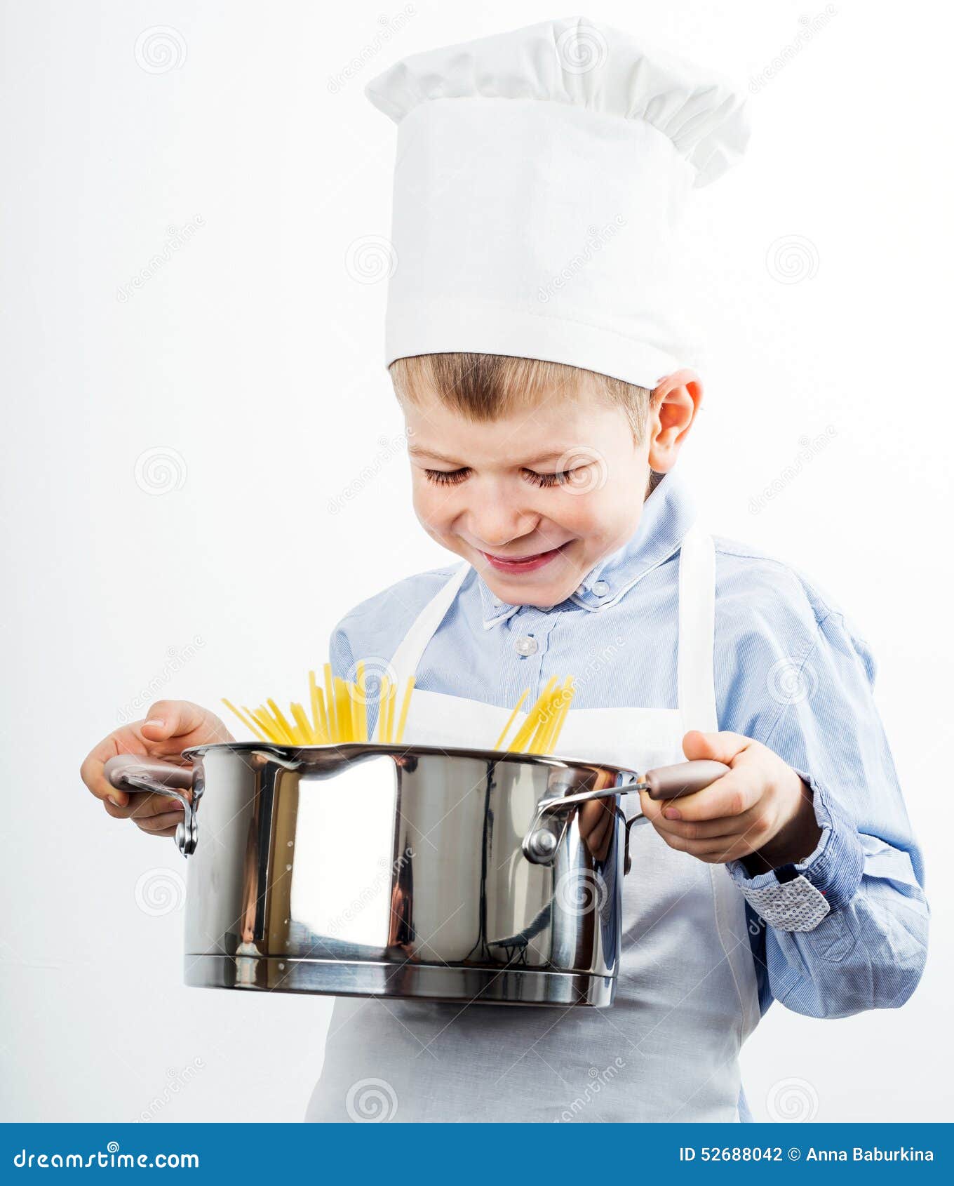 Little Boy Dressed Like a Chef Stock Photo - Image of cheerful, human ...