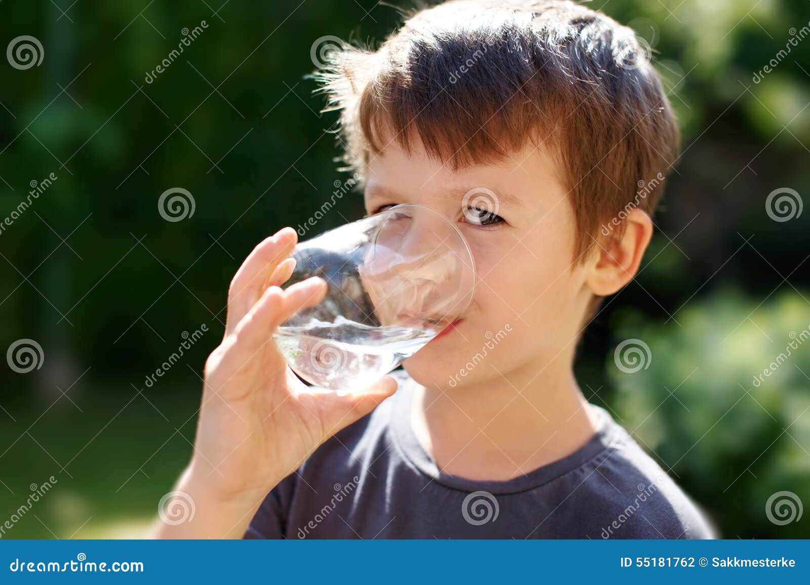 Little Boy Drink Water in Nature Stock Photo - Image of schoolboy ...