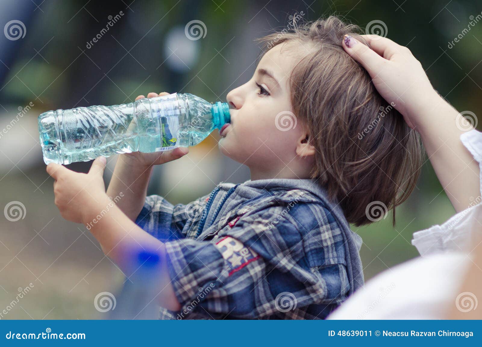 Little boy drink water stock image. Image of park, little - 48639011