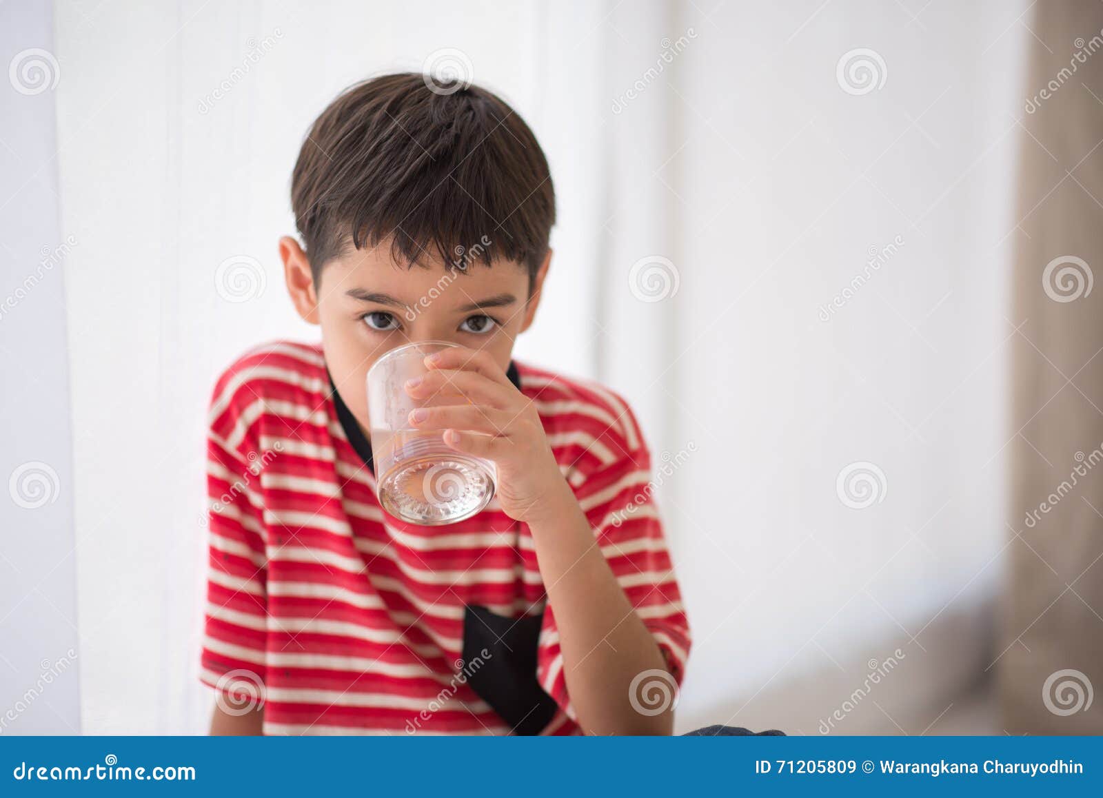 Little Boy Drinking Clean Water Stock Image - Image of expression ...