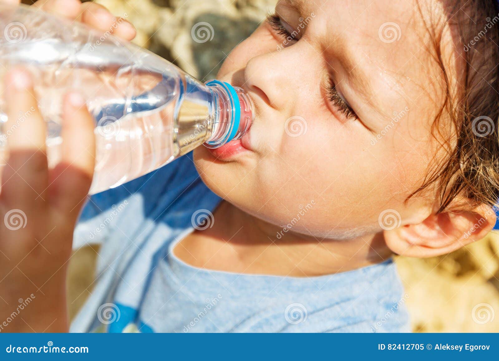 Little Boy is Drinking Water Stock Image - Image of adorable ...