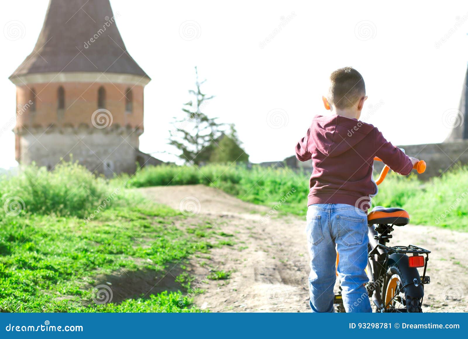 A Little Boy Drives a Bicycle Stock Image - Image of cheerful, happy ...