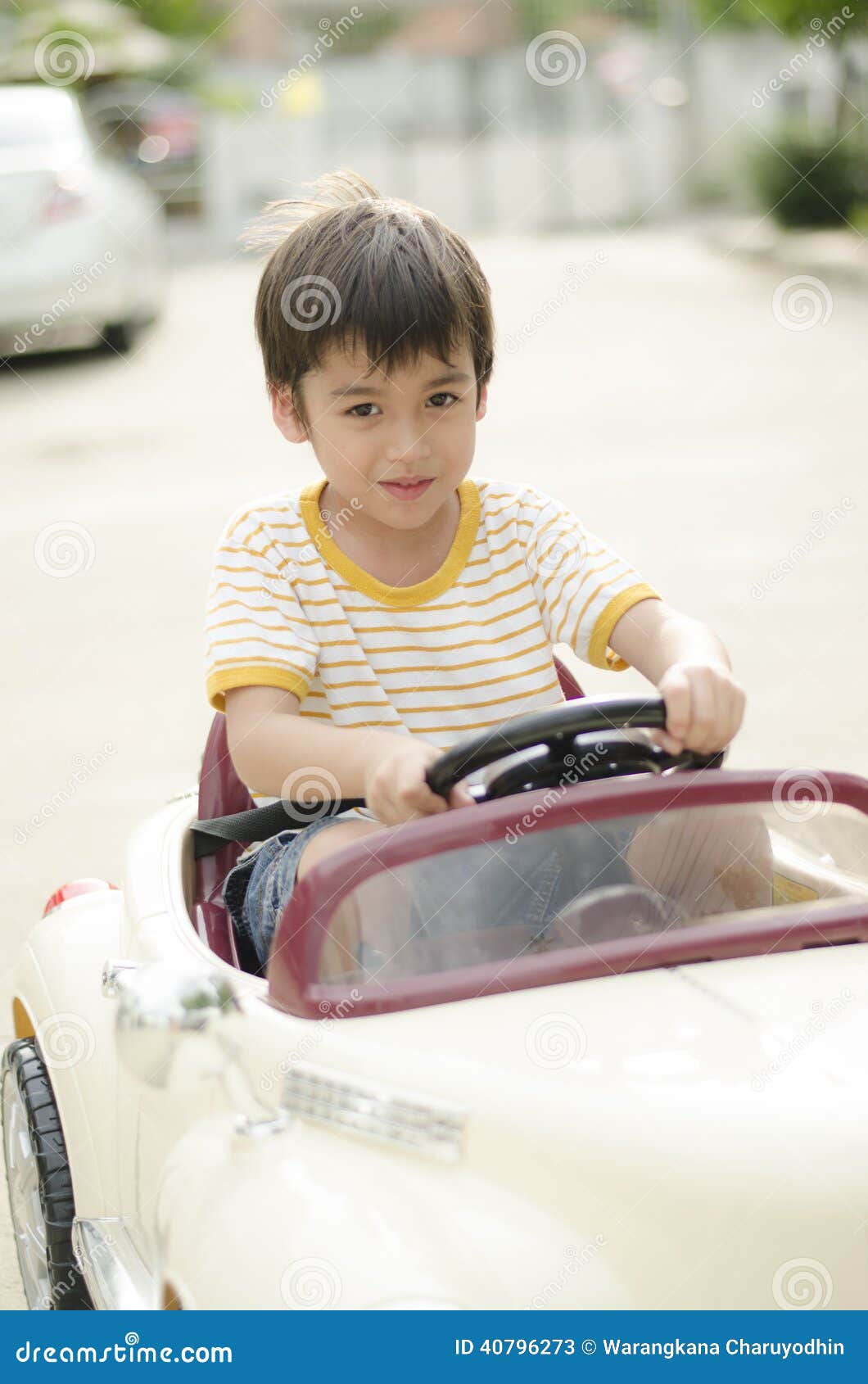 Little Boy Driving a Little Car Stock Image - Image of love, playground ...