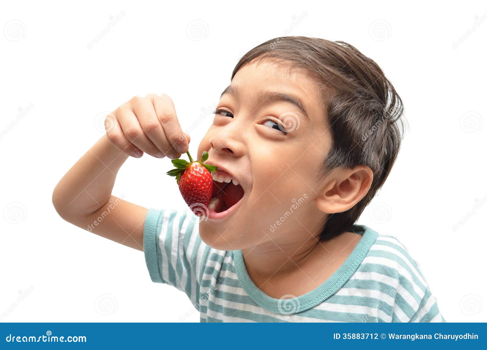 Little boy eat strawberry stock photo. Image of sweet - 35883712