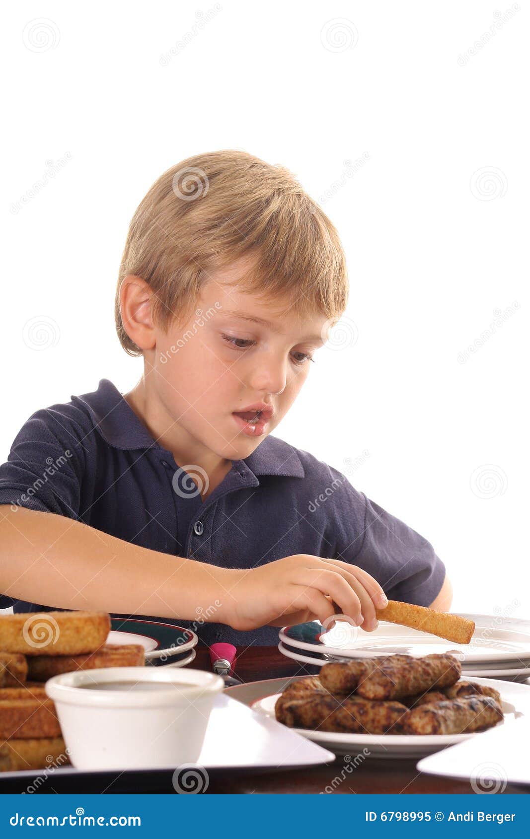Little Boy Eating Breakfast Stock Image - Image of nutrition, caucasian ...