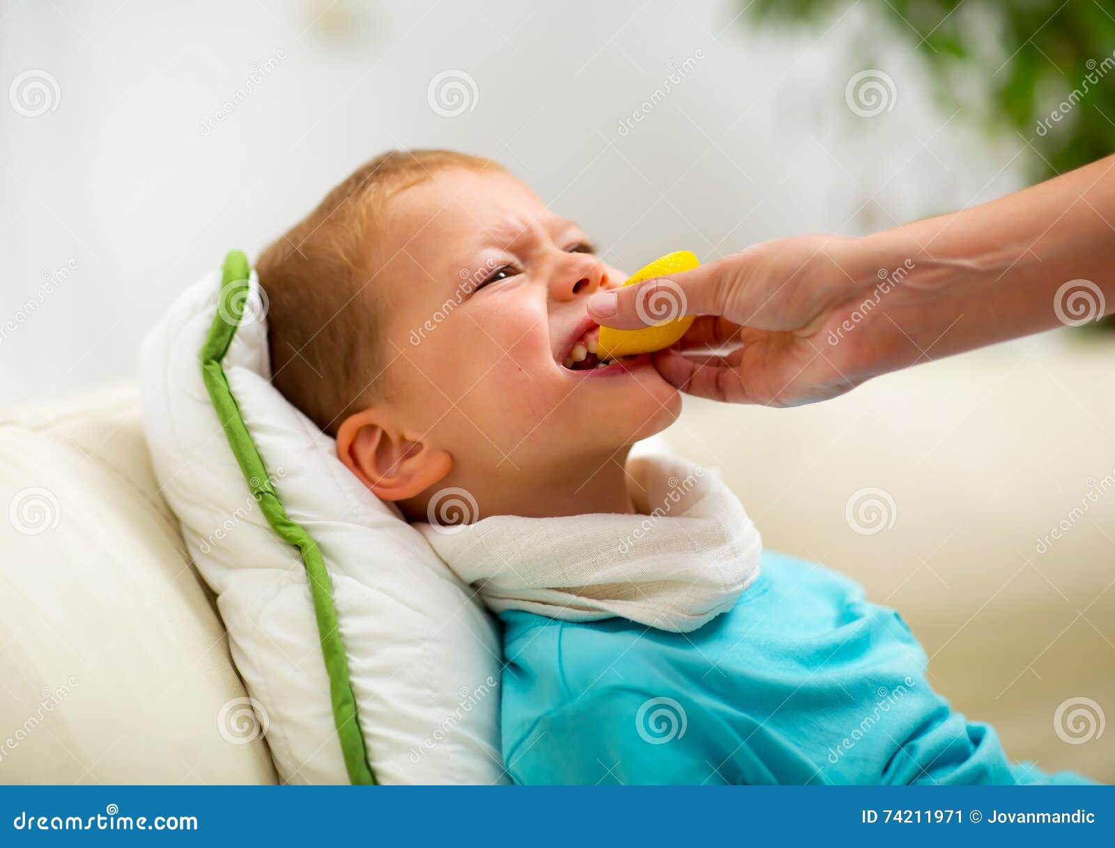 Little Boy Eating a Lemon at Home Stock Image - Image of medical ...