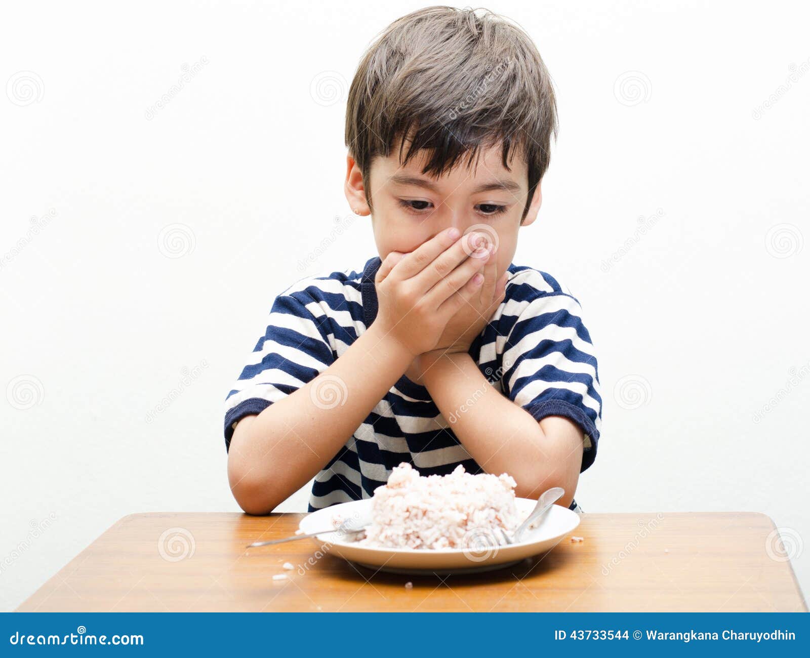 Little Boy Eating Rice Happy Face Stock Photo - Image of male, laugh ...
