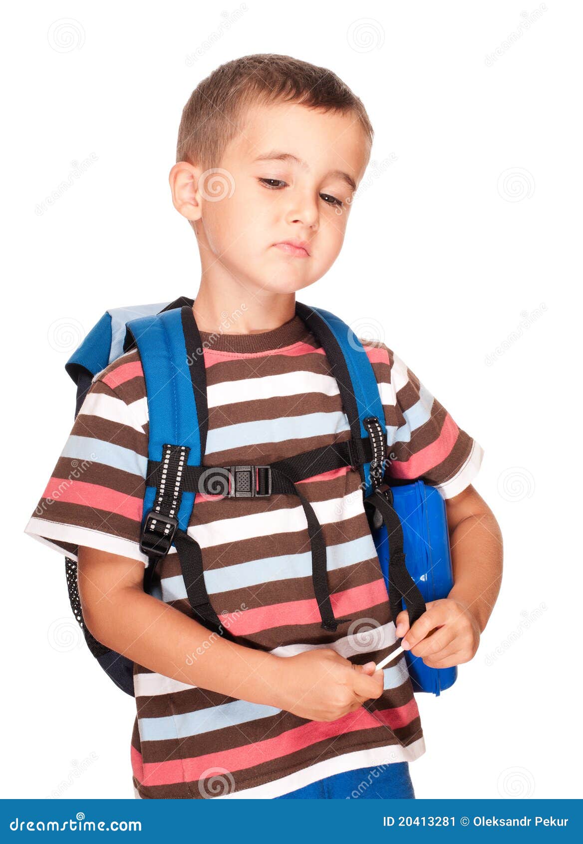 Little Boy Elementary Student Stock Image - Image of handsome, negative ...