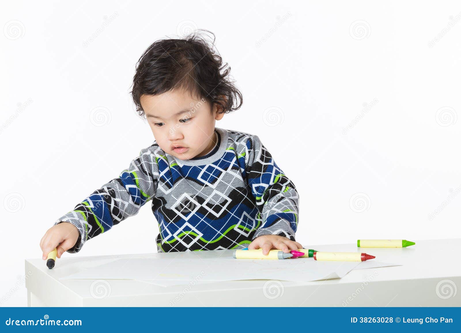 Little boy enjoy drawing stock photo. Image of paper - 38263028