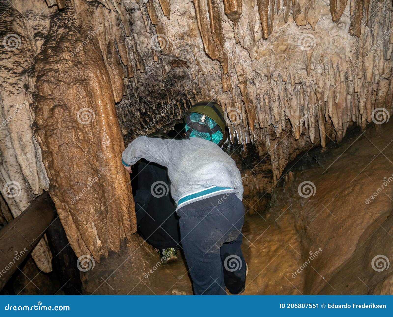 Little Boy Entering and Exploring Cave in Brazil Stock Image - Image of ...