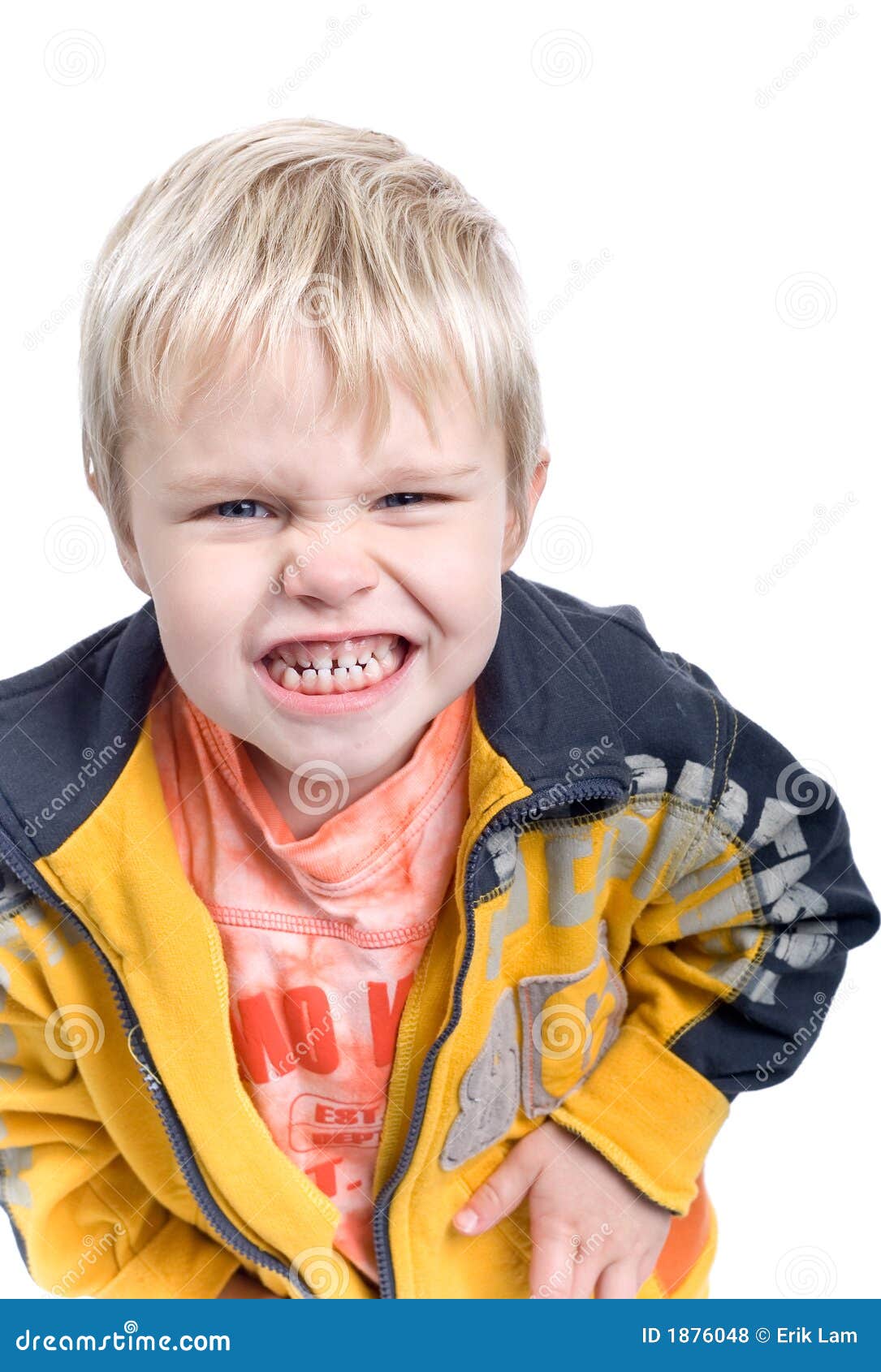 Little Boy Fa I Fronti Divertenti Fotografia Stock - Immagine di ...