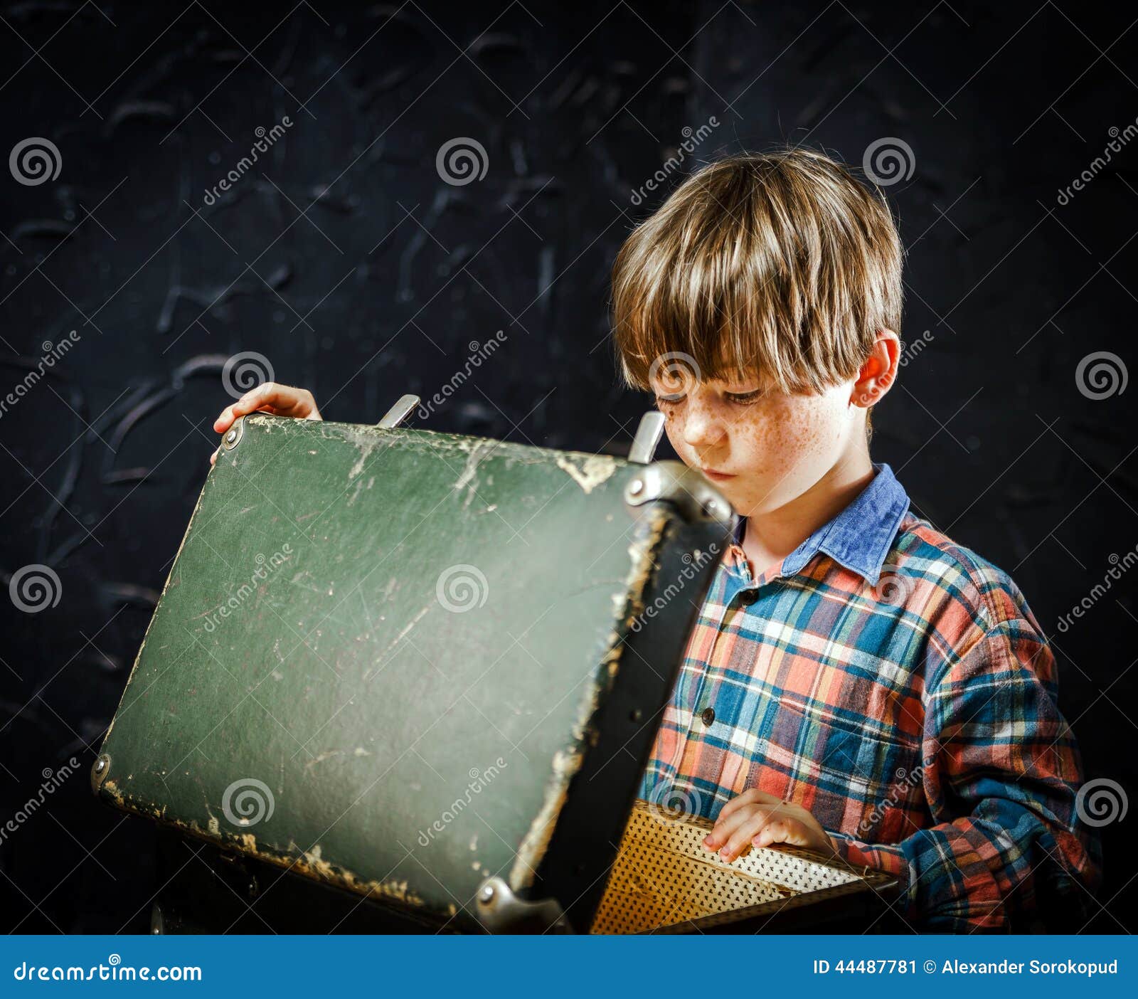 Little Boy Finding Treasure Stock Image - Image of energetic, rich ...