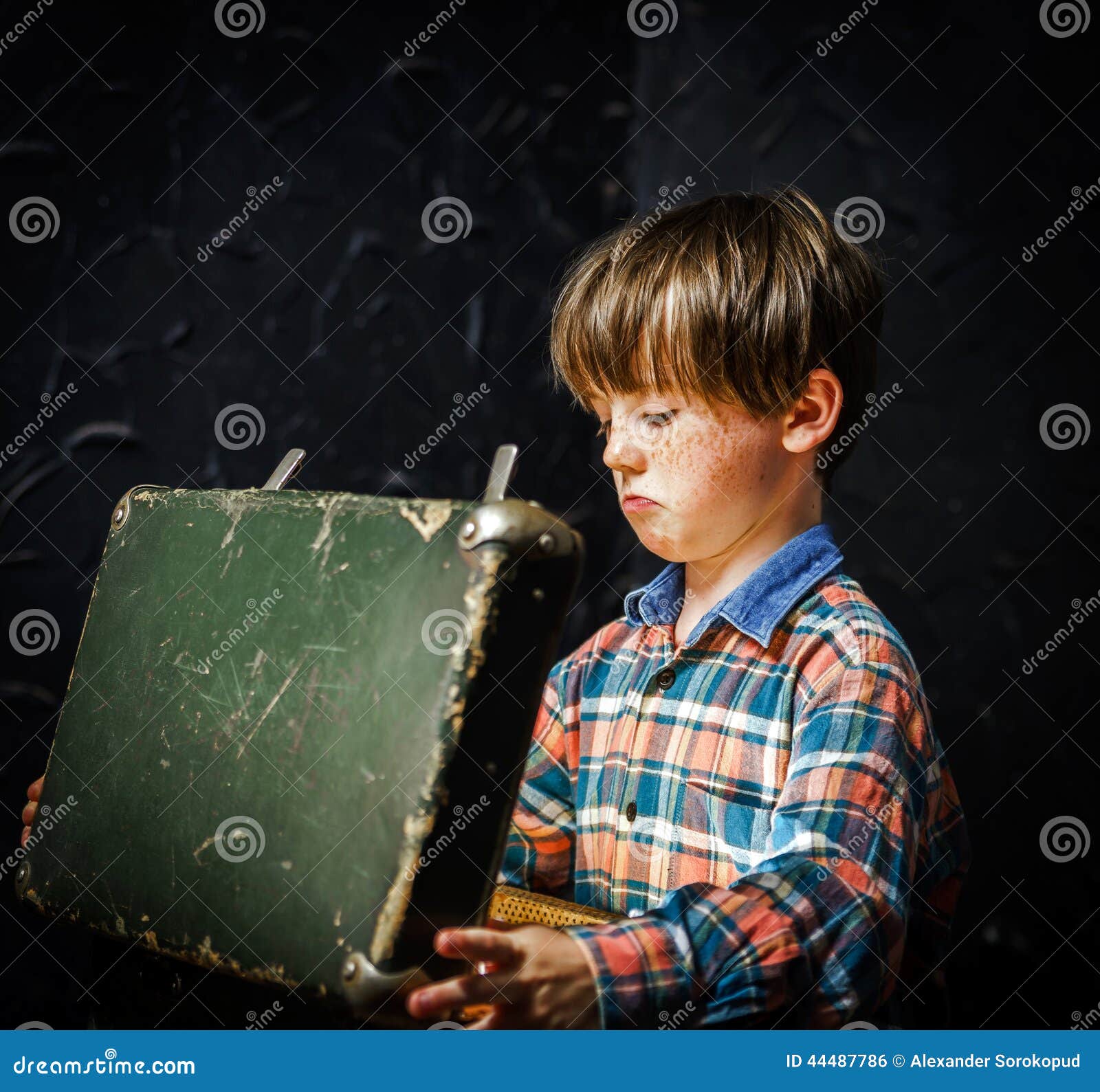 Little Boy Finding Treasure Stock Photo - Image of haired, lentigo ...