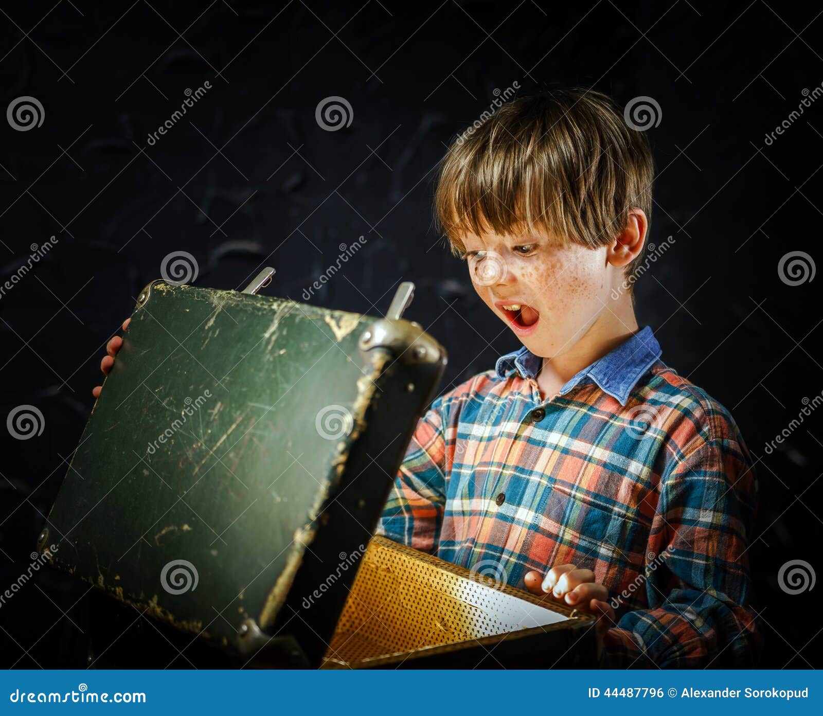 Little Boy Finding Treasure Stock Photo - Image of child, lentigo: 44487796