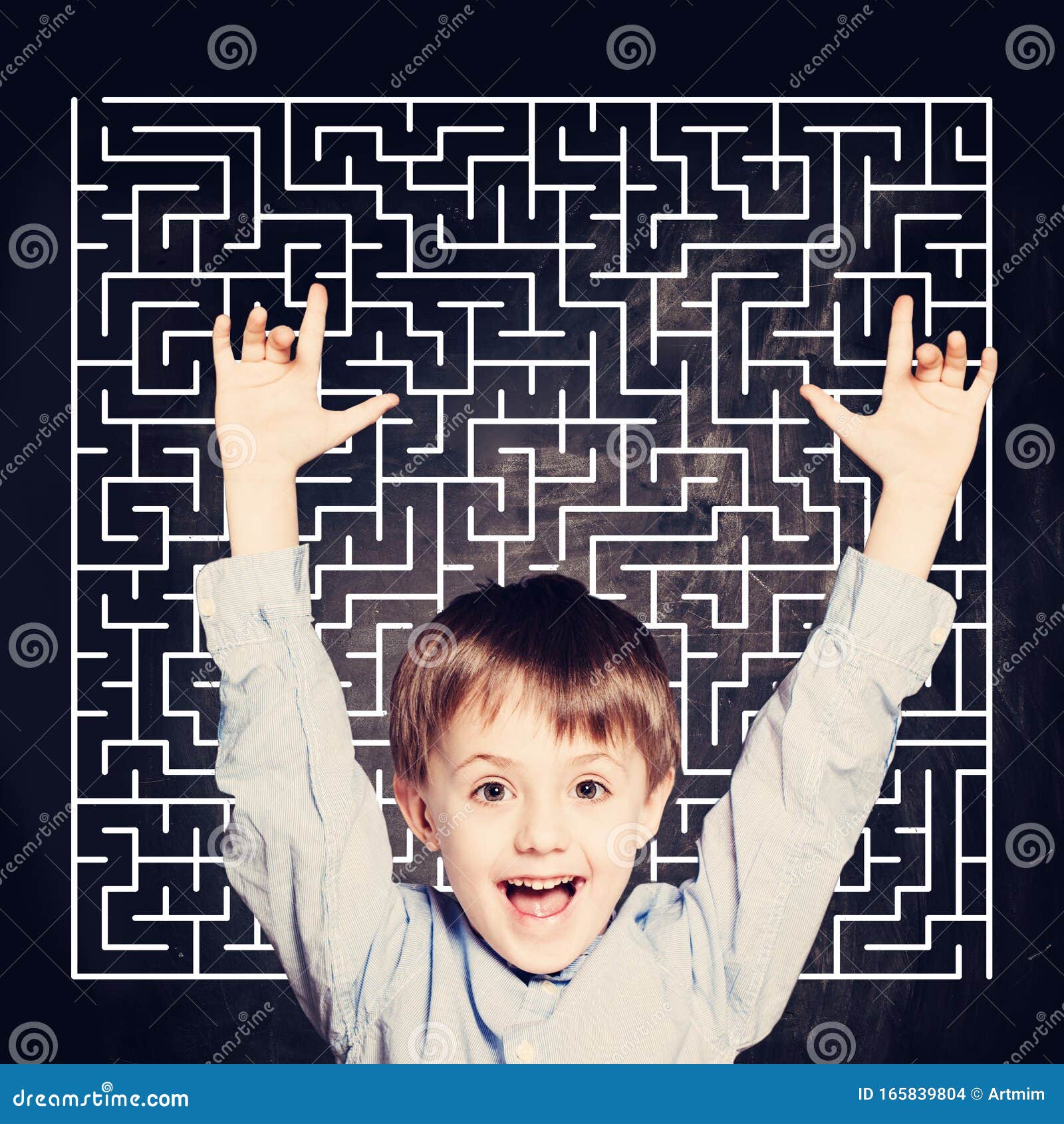 The Little Boy Finds a Solution To the Problem. the Student Screams ...