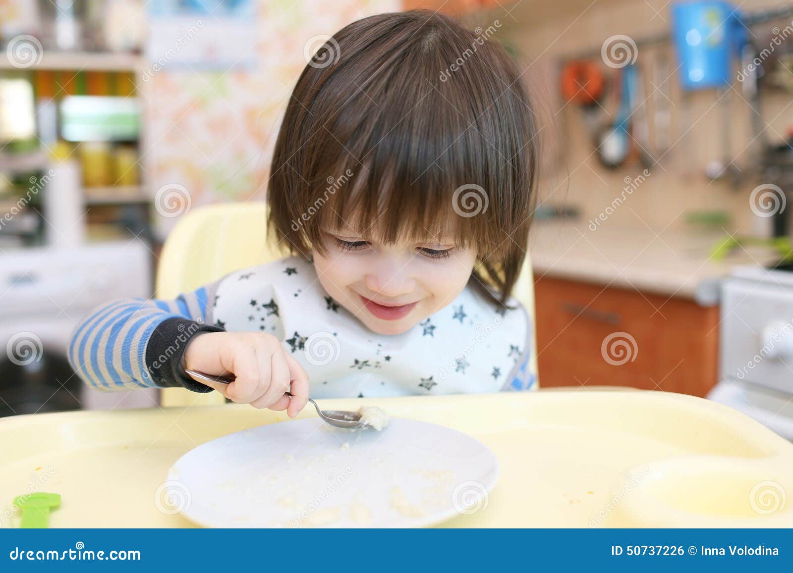 Little boy finishes eating stock photo. Image of child - 50737226