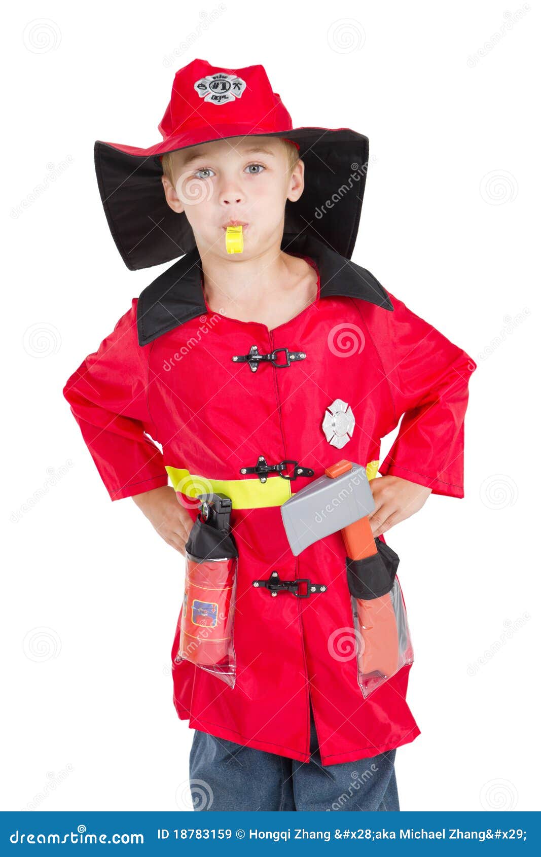 Little boy firefighter stock image. Image of educational - 18783159