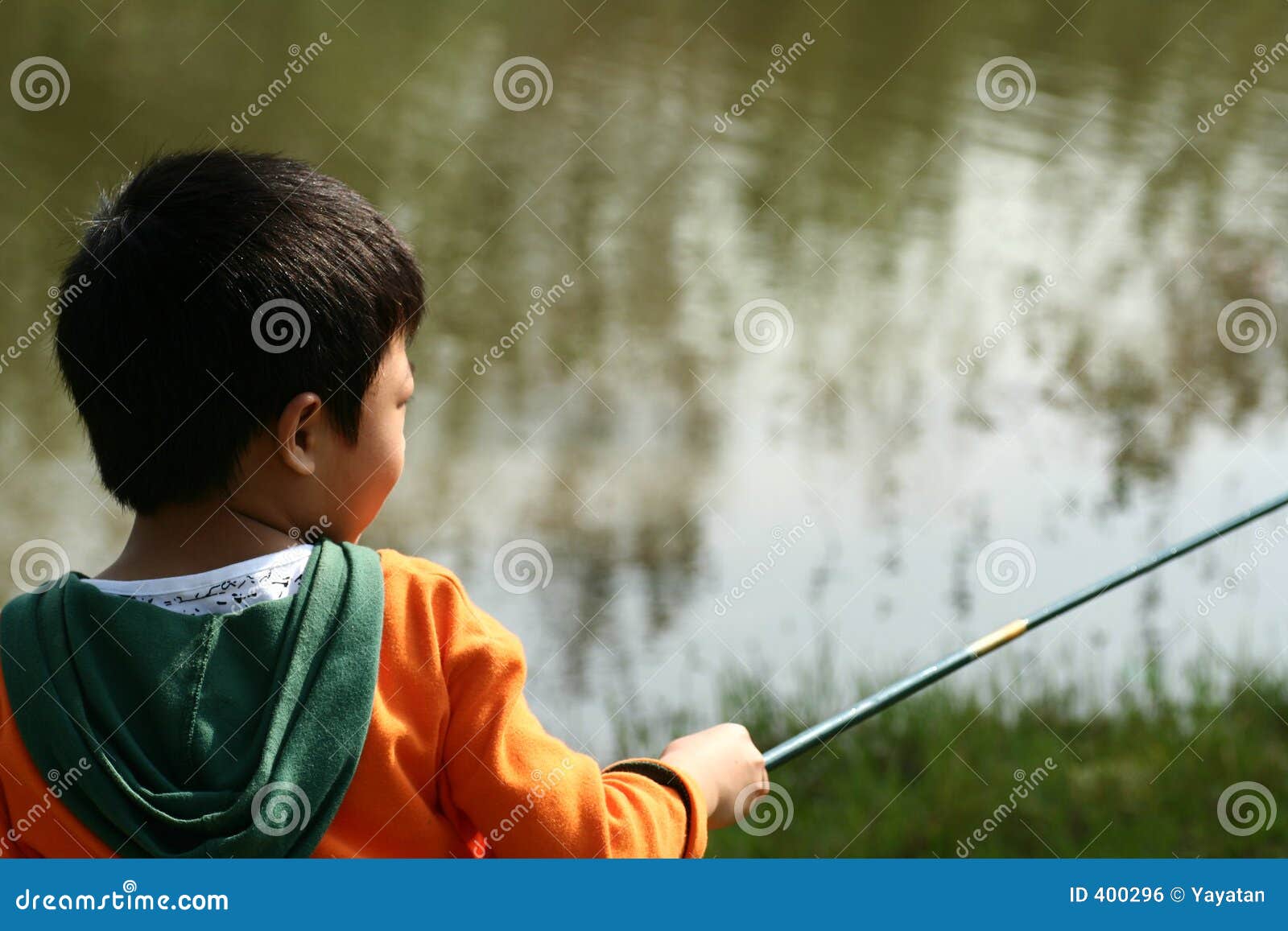 Little boy fishing stock photo. Image of view, children - 400296