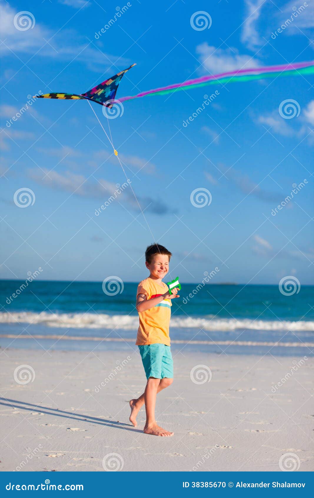 Little boy flying a kite stock photo. Image of person - 38385670
