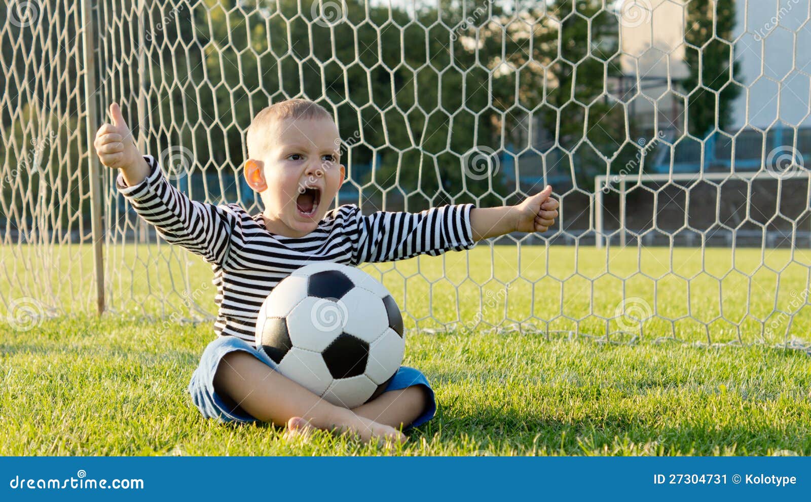 Little boy with football stock image. Image of goal, arms - 27304731