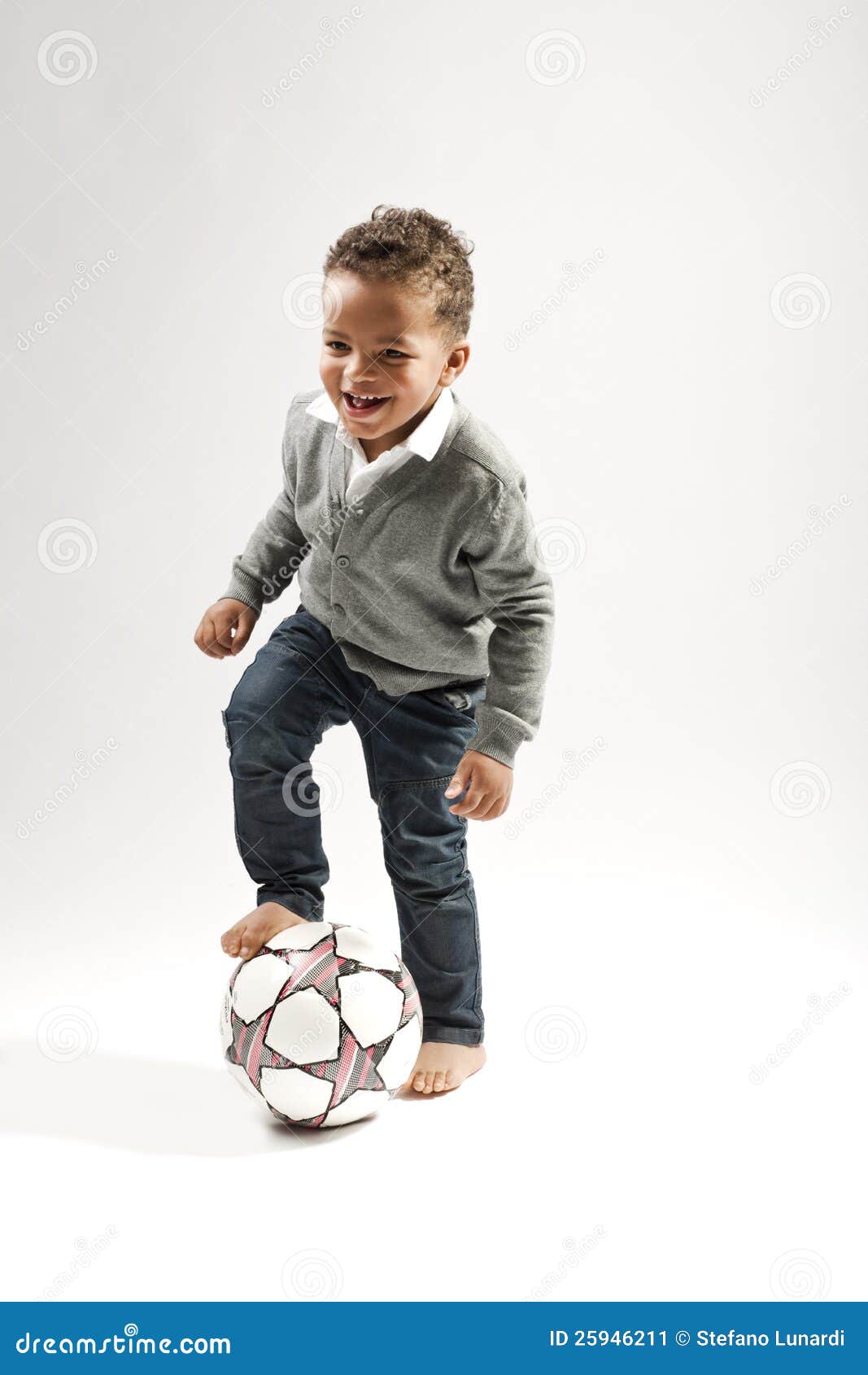 Little Boy with Football Ball Stock Image - Image of male, years: 25946211
