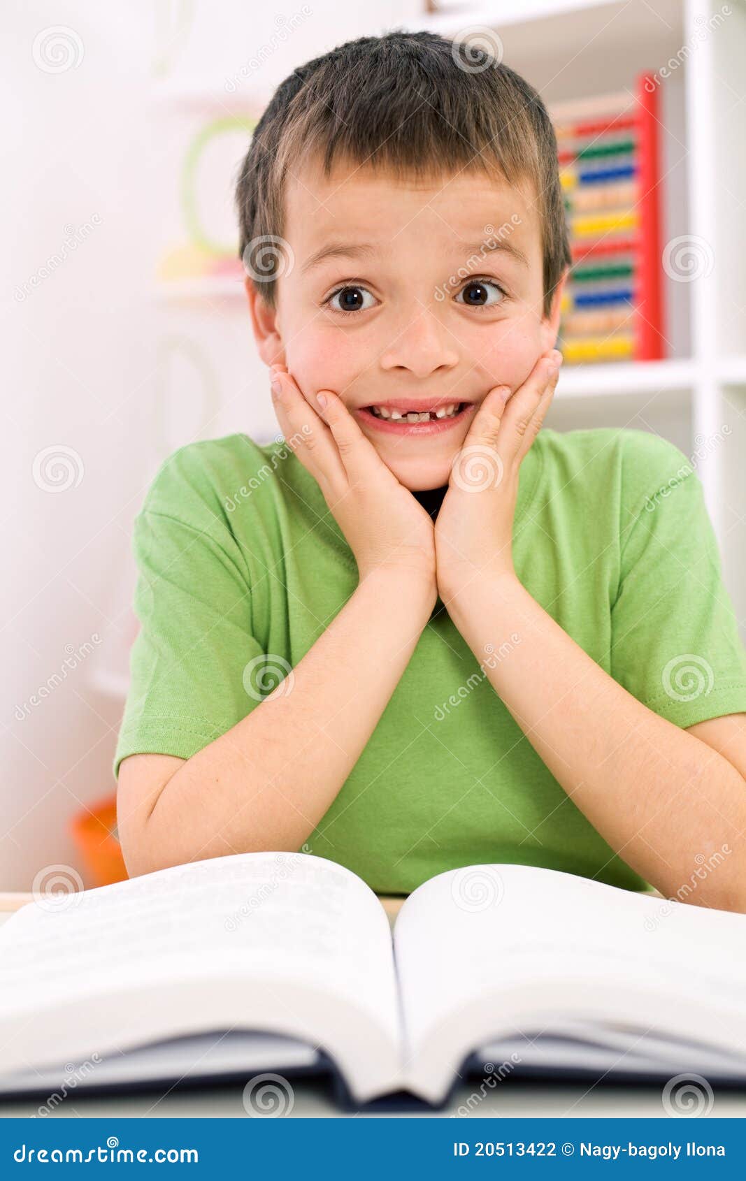 Little Boy Forgot Reading - Back To School Concept Stock Photo - Image ...