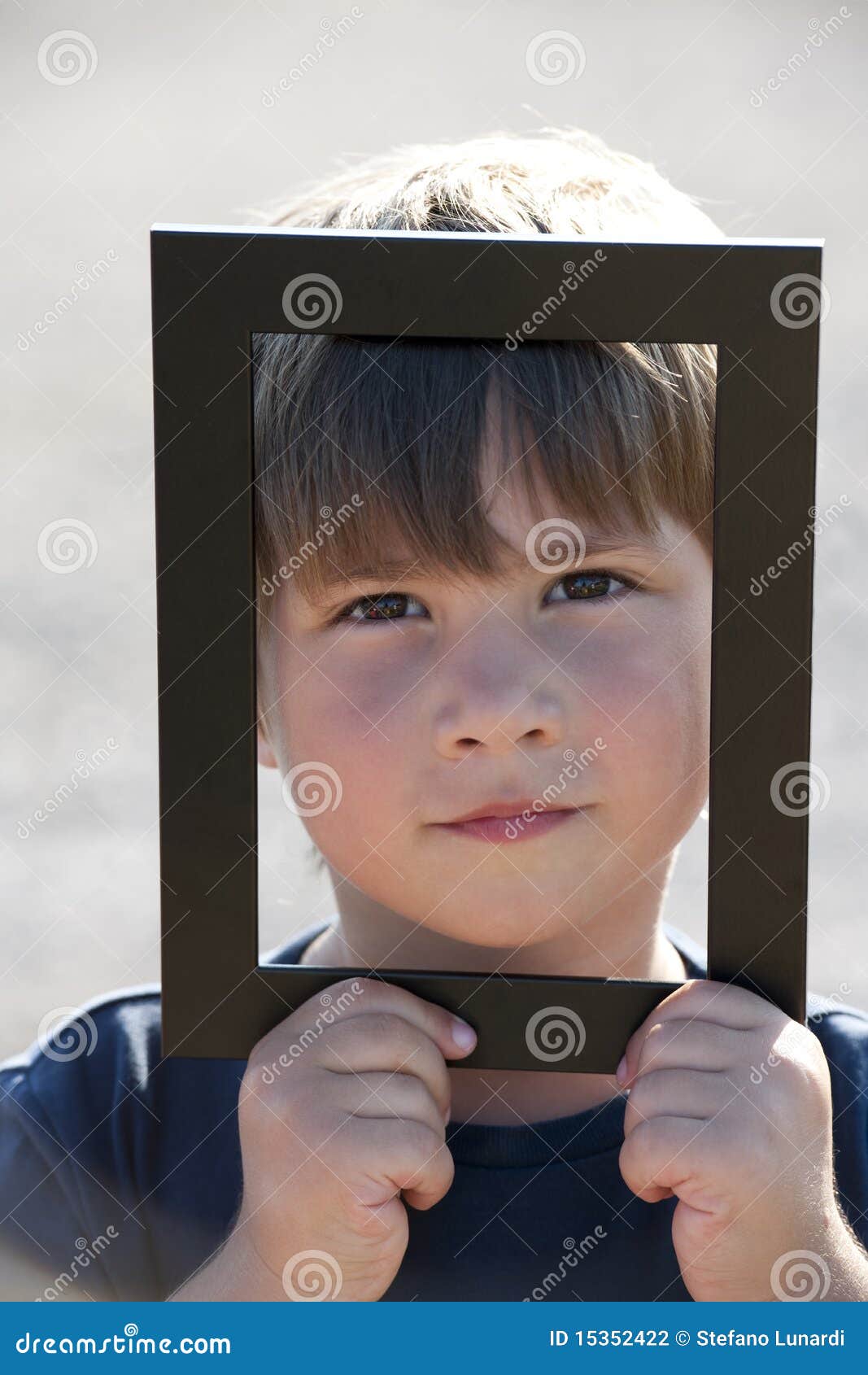 Little boy in a frame stock photo. Image of smiling, caucasian - 15352422
