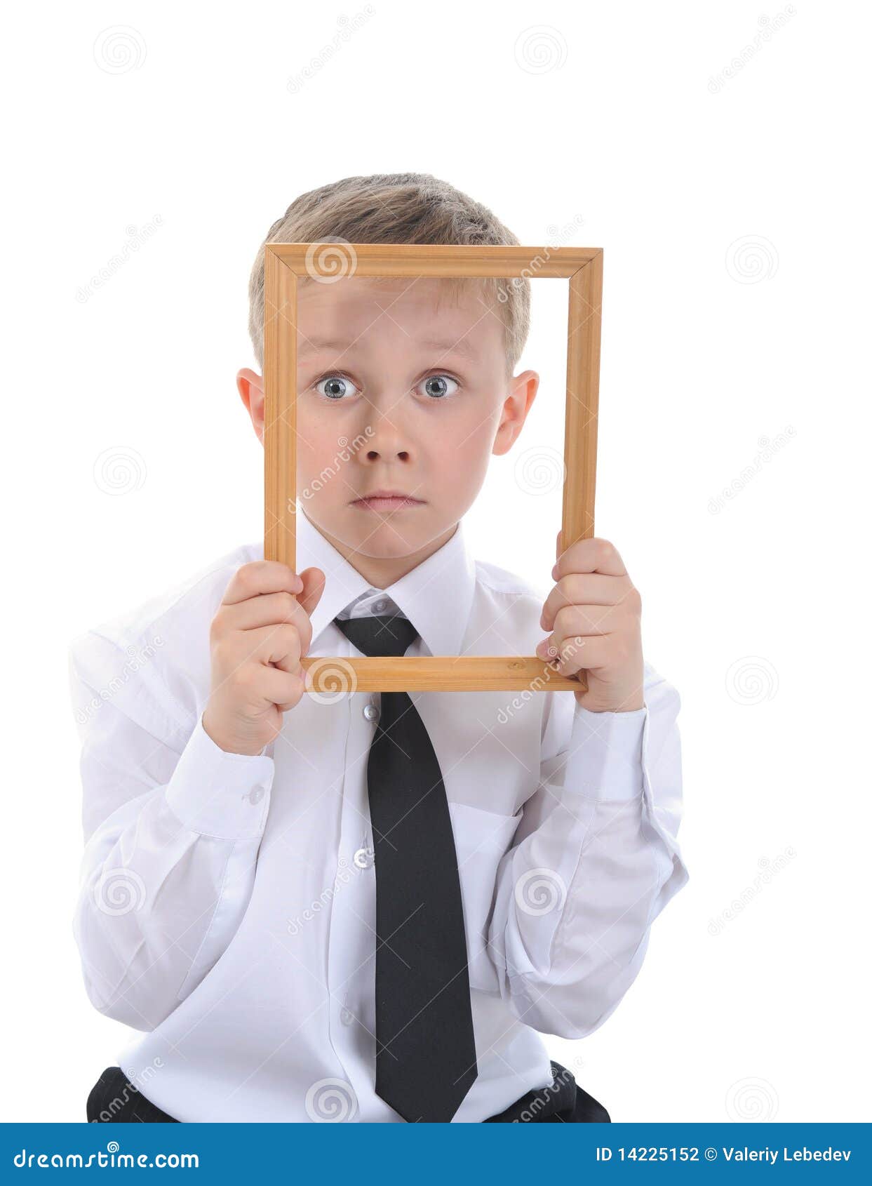 Little Boy with a Frame in His Hands. Stock Photo - Image of cute ...