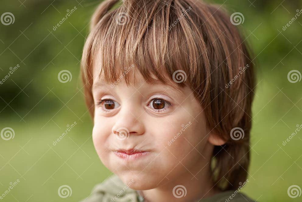 Little boy with funny face stock photo. Image of look - 19043370