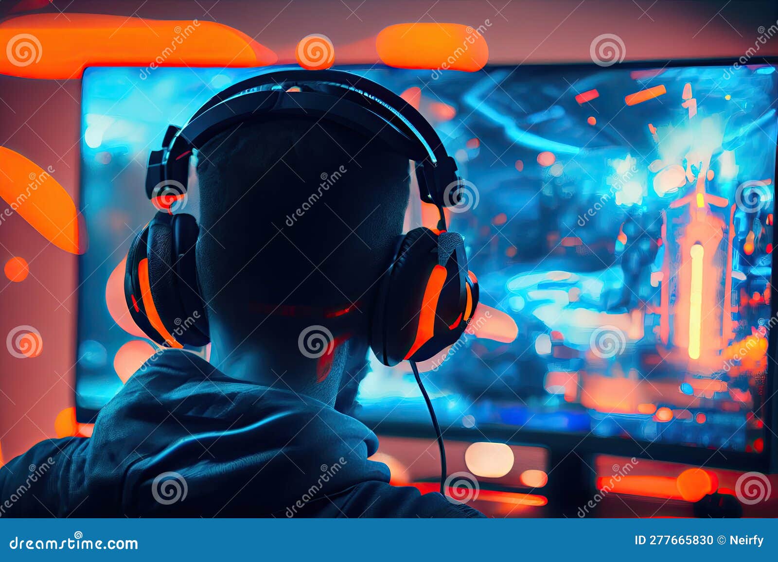 Little boy gamer stock illustration. Illustration of entertainment ...
