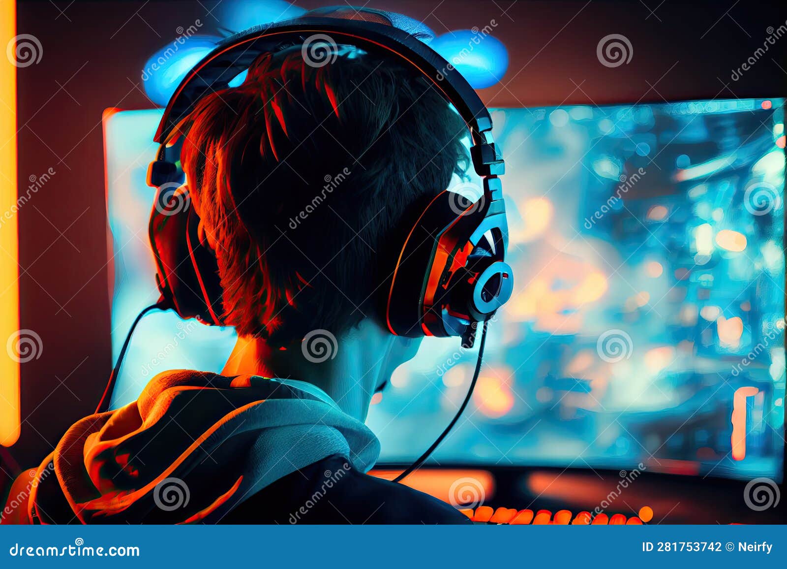 Little boy gamer stock illustration. Illustration of gamer - 281753742