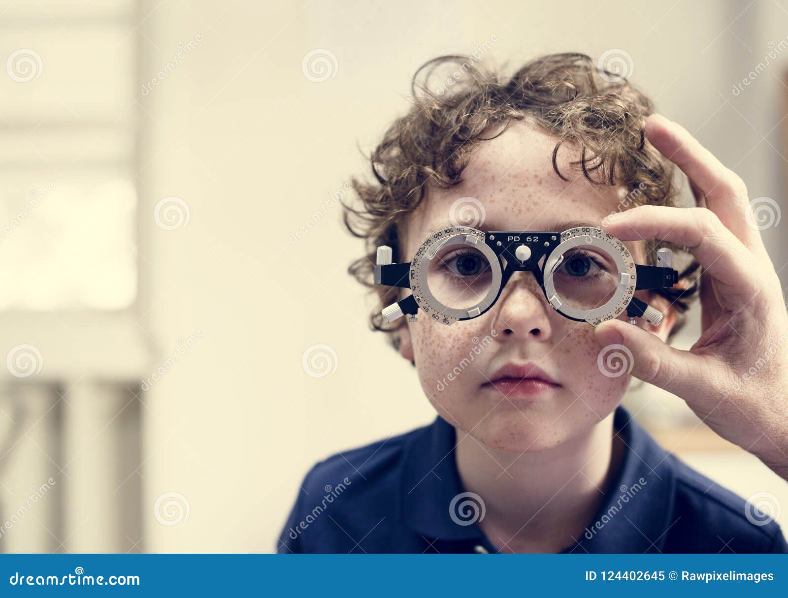Little Boy Getting His Eyes Checked Stock Image - Image of checked ...