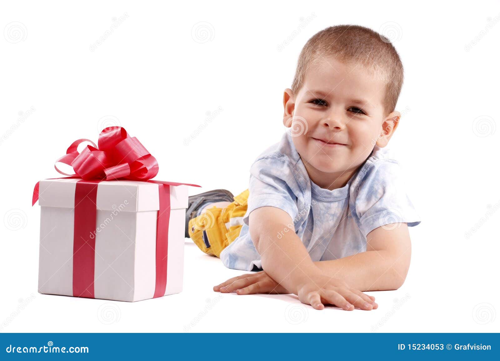 Little boy and gift stock image. Image of celebration - 15234053