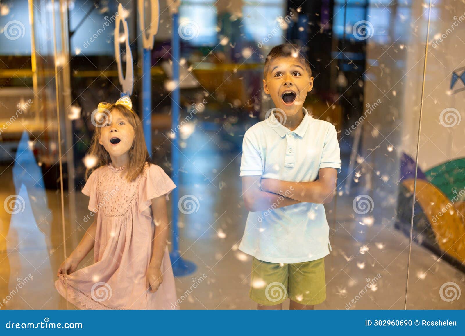 Little Boy and Girl Visit a Science Museum Stock Photo - Image of kids ...