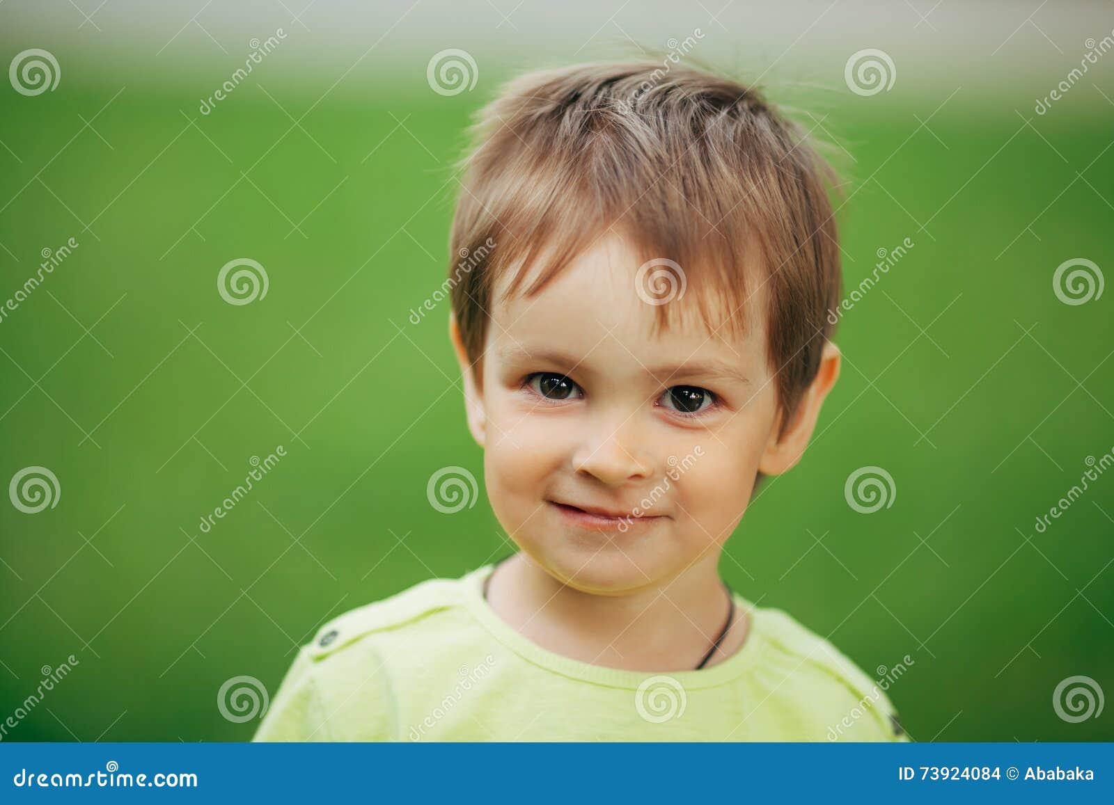 Little Boy on Green Background Stock Photo - Image of healthy, play ...