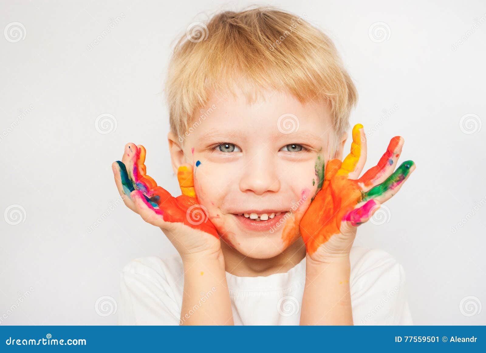 Little Boy Hands Painted in Colorful Paints Stock Image - Image of ...