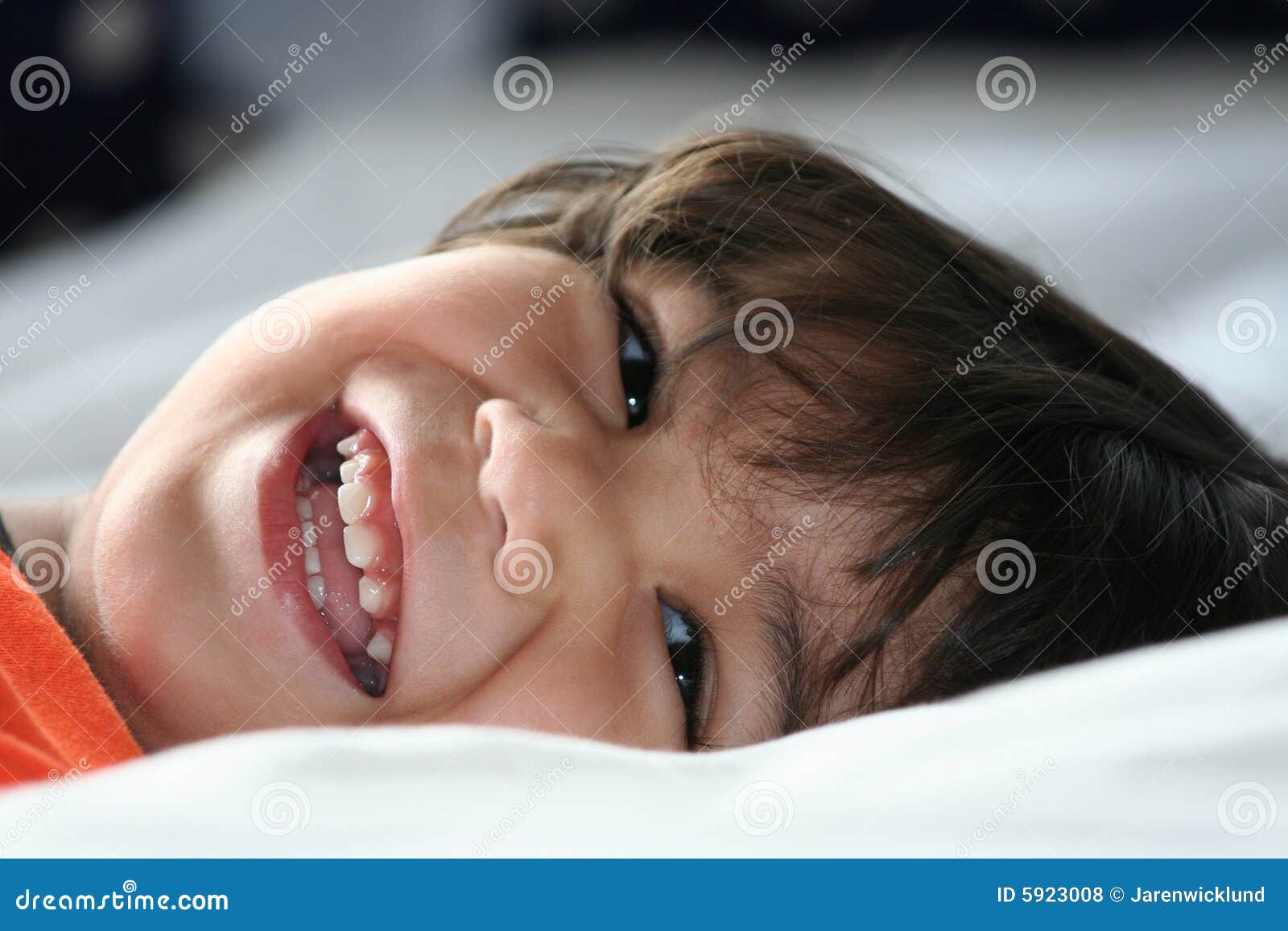 Little Boy Happy on His Back Stock Photo - Image of biracial, child ...