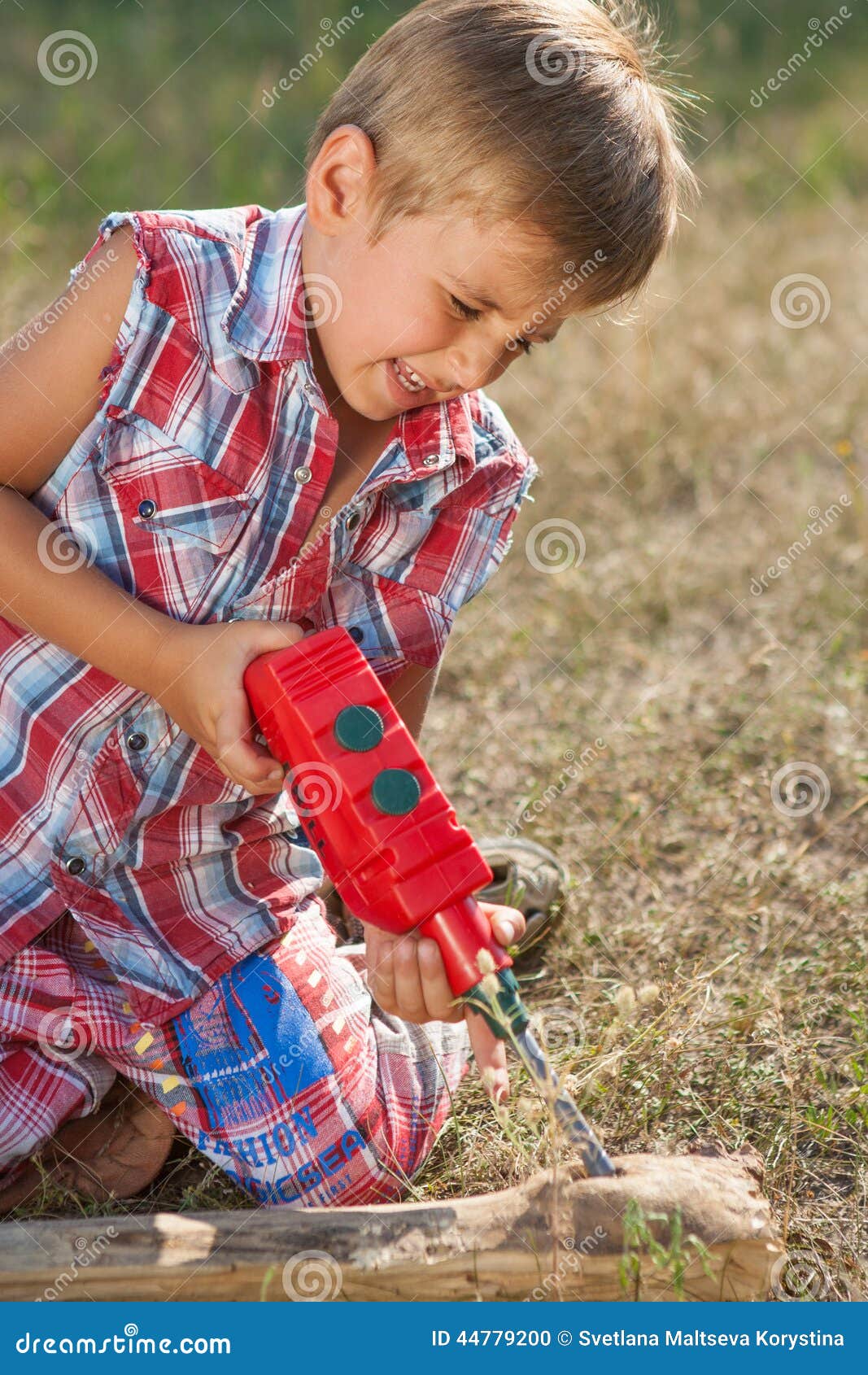Little boy hard at work stock photo. Image of tools, outside - 44779200