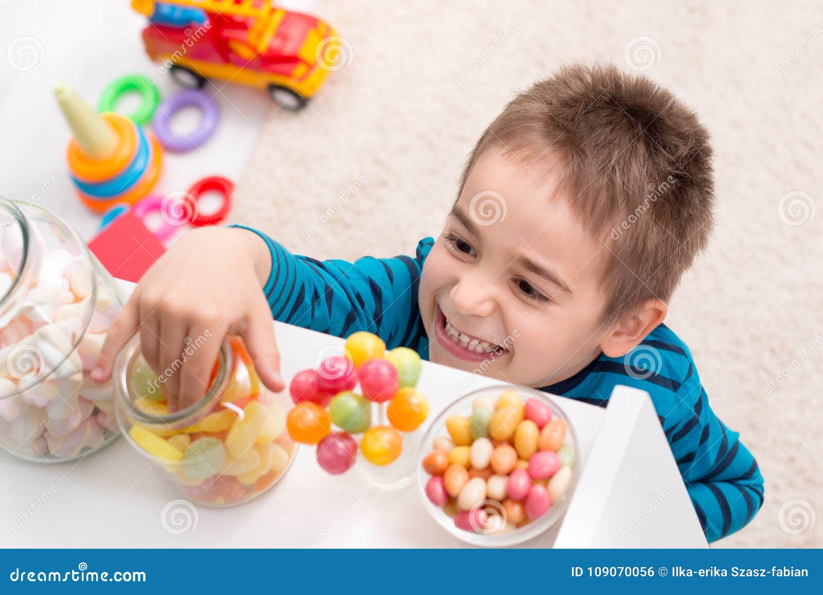 Little Boy Has Discovered Candy Stock Photo - Image of sweeties ...