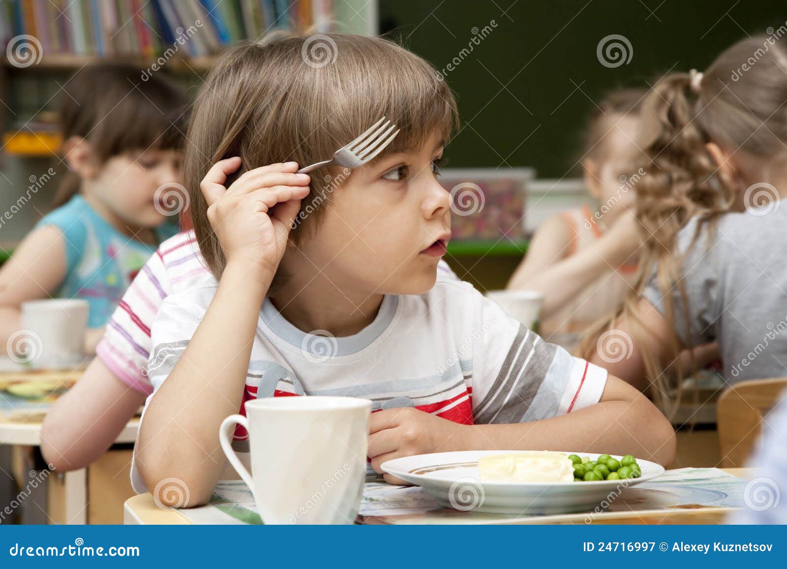 Little boy has a lunch stock image. Image of person, healthy - 24716997